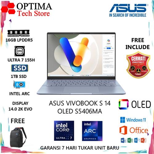 Jual Asus Vivobook S 14 OLED S5406MA ULTRA 7 155H 16GB 1TB 14.0 2K EVO ...