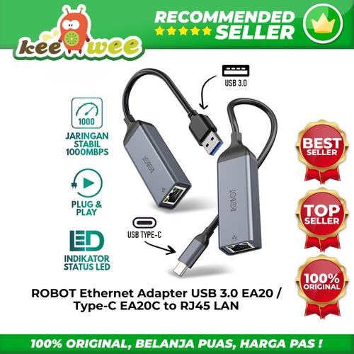 Jual ROBOT Ethernet Adapter USB 3.0 EA20 / Type-C EA20C to RJ45 LAN ...