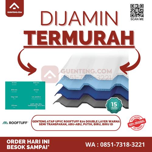 Jual Genteng Atap Upvc Rooftuff 870 Double Layer Warna Semi Transparan ...