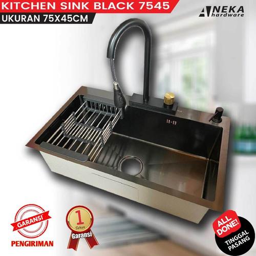 Jual Kitchen Sink 7545 / Bak Cuci Piring 1 Lubang - BLACK KRN TARIK ...
