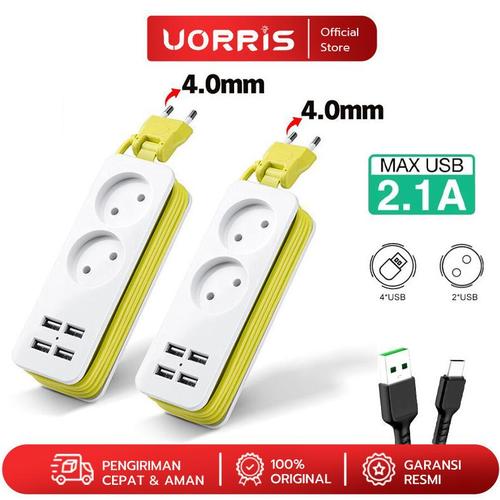 Jual Stop Kontak Power Strip Adapter with 4 USB Ports and 2 Lubang ...