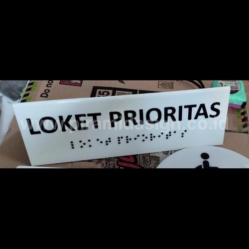 Jual Sign braile segitiga meja loket pendaftaran pelayanan prioritas ...