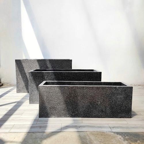 Jual POT TERRAZZO PANJANG HITAM | Pot Tanaman - Pot Terrazo - Pot ...