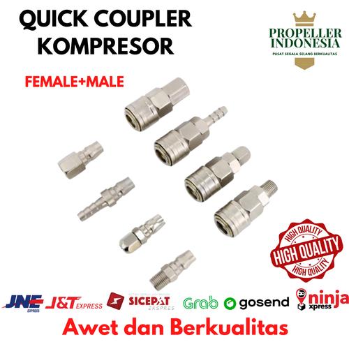 Jual Quick Coupler Connector Angin Neple Kompresor Universal Drat 1/4 ...