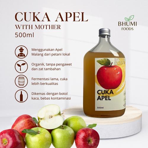 Jual Cuka Apel with Mother 500ml Bhumi Foods - Apple Cider Vinegar with ...