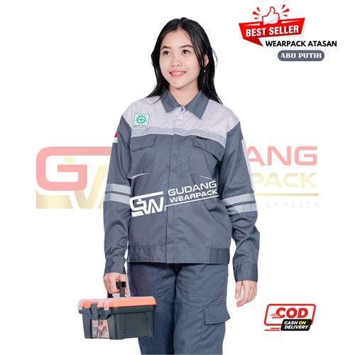 Promo Gudang Wearpack - Baju Kerja Seragam Proyek Warna Abu Putih - ABU ...