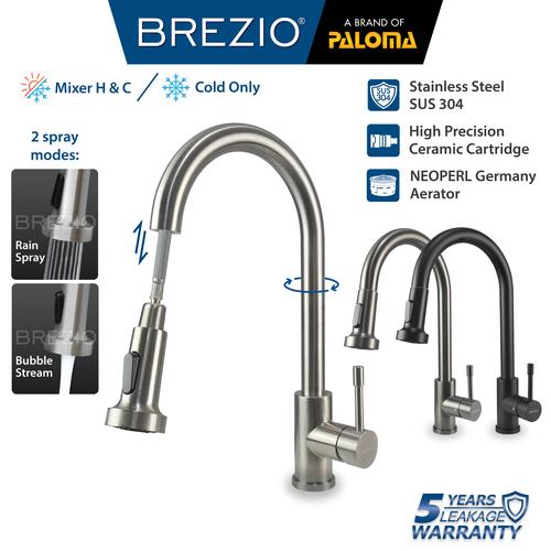 Promo BREZIO Keran Dapur Cuci Piring Fleksibel Tarik Kran Air Sink ...