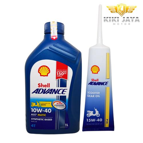 Jual OLI MOTOR SHELL ADVANCE 4T AX7 MATIC 150CC 10W-40 1L+OLI GARDAN SHELL - +Gardan Motul ...
