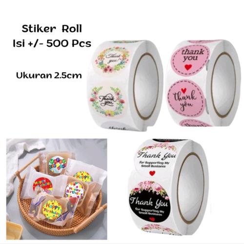 Jual Stiker Roll 500pcs Selamat Menikmati Sticker Makanan Kue Thank You ...