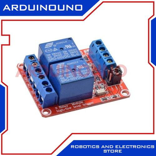 Jual RED 2 Channel 5V Relay Module Board Shield with Optocoupler ...