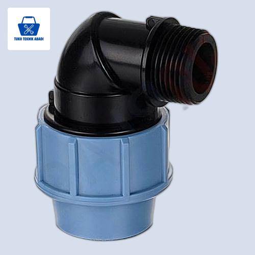 Jual Elbow Male Thread HDPE 75mm x 2-1/2" , 90mm x 3" , 110mm x 4" Inch ...