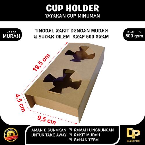 Jual Paper Cup Holder Kraft PE 500 gsm Tatakan Gelas Minuman Takeaway ...