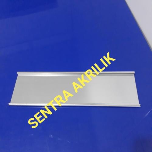 Jual Frame Alumunium 6x30 cm + Papan nama Stainless Steel Display Sign ...