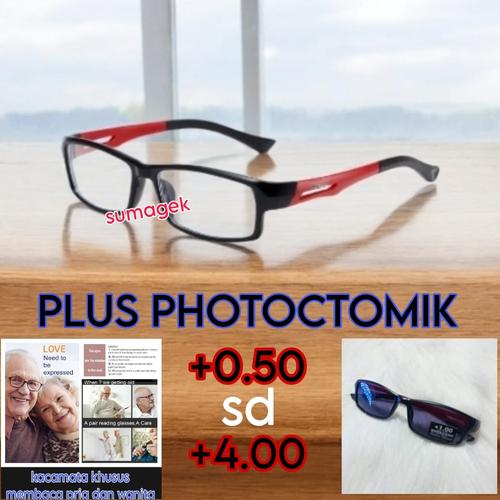 Promo Kacamata baca lensa plus photocromik yang dapat berubah warna ...
