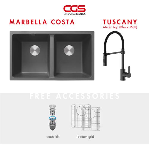 Promo Kitchen Sink Bak Cuci Piring Dapur Granit 2 Lubang CGS MARBELLA ...