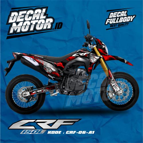 Jual Decal CRF 150L Full Body - CRF Racing Shark Hitam Merah - CRF - A1 ...