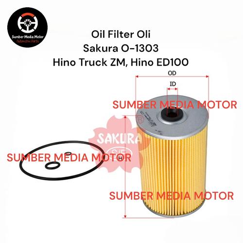Jual Sakura Oil Filter Oli O-1303 Hino Truck ZM, Hino ED100 - Kota ...