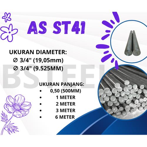 Jual Besi As ST41 Diameter 3/4 Inch (19.05) x 2 Meter - Kota Tangerang ...