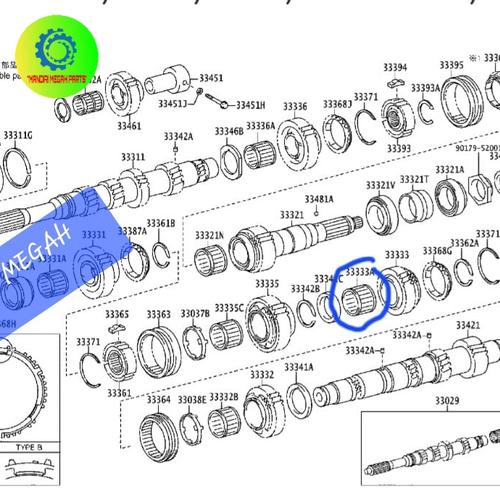 Jual BEARING BAMBU TRANSMISI GIGI 3/NEEDLE BEARING HINO DUTRO 130HD ...