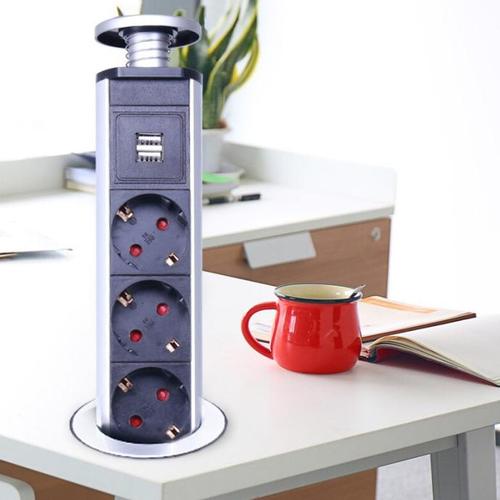 Jual Stop Kontak Tanam Meja Up Electric Plug Socket With Usb Port - 4 ...