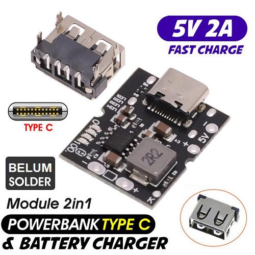 Jual Modul Power Bank USB Type-C Fast Charger Step Up Baterai 18650 ...