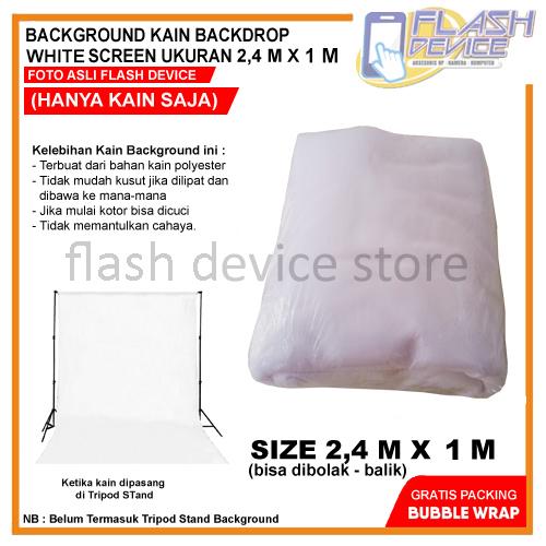 Jual Background Foto Studio White Screen 2,4 x 1 meter Kain Putih - Kab ...