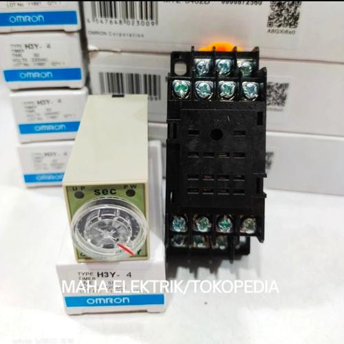 Jual timer Omron original h3y4 220vac 60detik 14kaki set socket/timer Omron h3y 4 - Jakarta ...