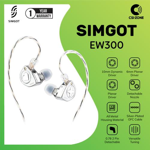 Promo SIMGOT EW300 1DD+1Planar+1PZT Tribrid Driver In Ear Monitor ...