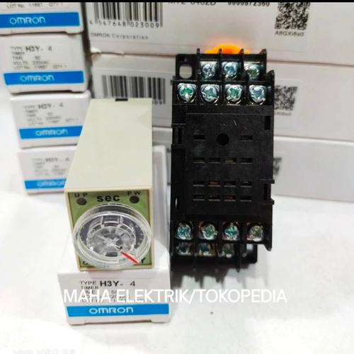 Jual timer Omron original h3y4 220vac 10 detik 14kaki set socket/timer Omron h3y 4 - Jakarta ...