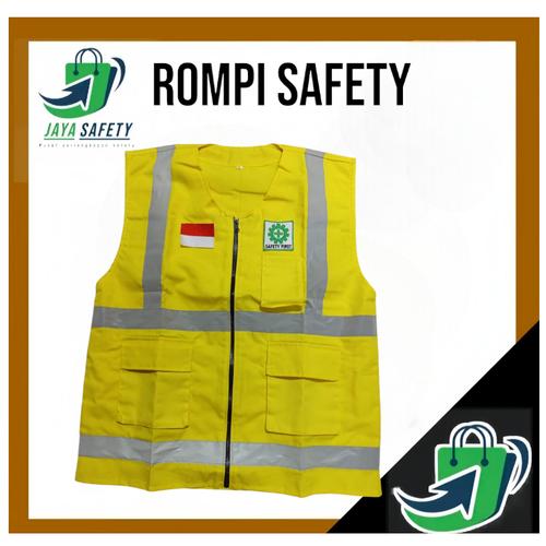 Jual Rompi Safety Bahan Drill Warna Kuning/Rompi Safety Proyek K3/Rompi ...