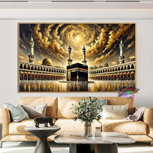 Jual Lukisan Tangan Modern "Sunset Over Kaaba Mecca" Mewah dan Elegan ...