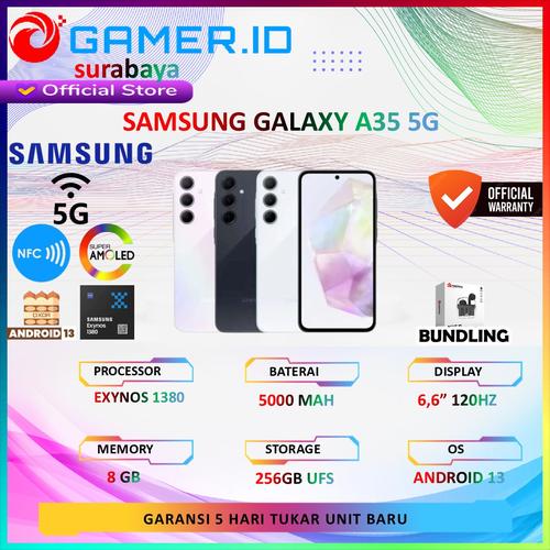 Promo SAMSUNG GALAXY A35 5G 8GB 256GB NEW ORI BOX - Ice Blue, Bundling ...