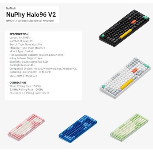 96 Percent Gaming Keyboard NuPhy Halo96 V2 Wireless Mechanical Keyboard ...