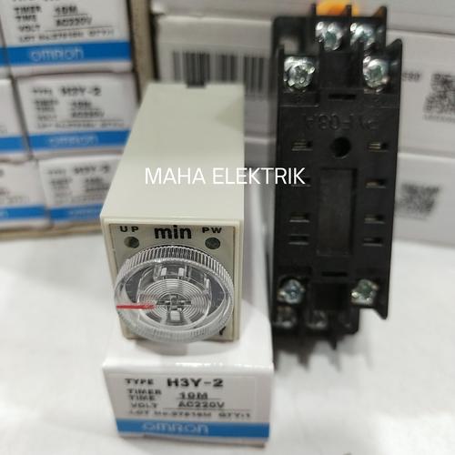 Jual timer Omron original h3y2 220vac 10 menit 8kaki set socket/relay ...