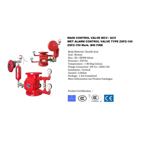 Jual main control valve 6 inch Merk BHI Fire Bukan Viking Tyco ...