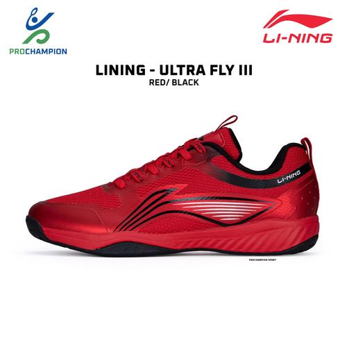 Promo New ! Sepatu Badminton Lining Li-Ning ULTRA FLY III Red Black ...