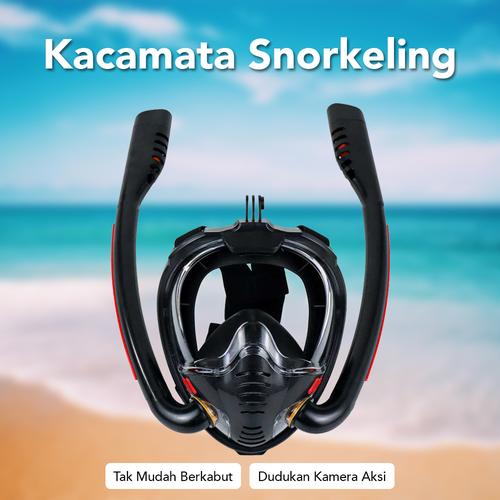 Jual Alat Snorkeling Snorkel Full Face Mask Double tube 2 Lubang ...