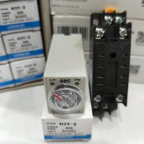 Jual timer Omron original h3y2 220vac 60 detik 8kaki set socket/timer Omron h3y 2 - Jakarta ...