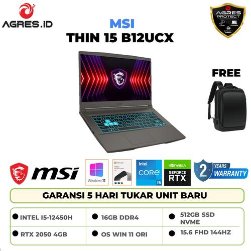 Promo MSI THIN 15 intel Core i5-12450H RTX2050 4GB/ Ram 16GB 512GB W11 ...