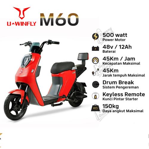 Promo UWINFLY M60 NEW SEPEDA LISTRIK TERBARU DARI UWINFLY M60 - Hitam ...