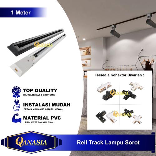 Jual Re Lampu Sorot Track Light LED Spotlight Rell 1M 1 Meter Hitam ...