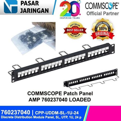 Jual COMMSCOPE AMP Patch Panel SL Series 24 Port Cat. 6 Loaded ORIGINAL ...