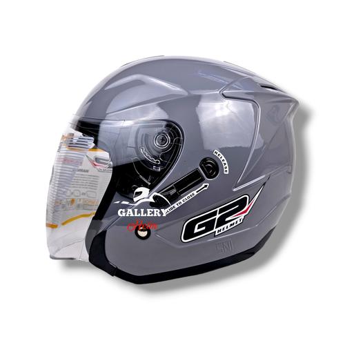 Promo HELM G2 OPTIMAX SOLID DARK GREY GLOSSY | HELM G2 DOUBLE VISOR ...