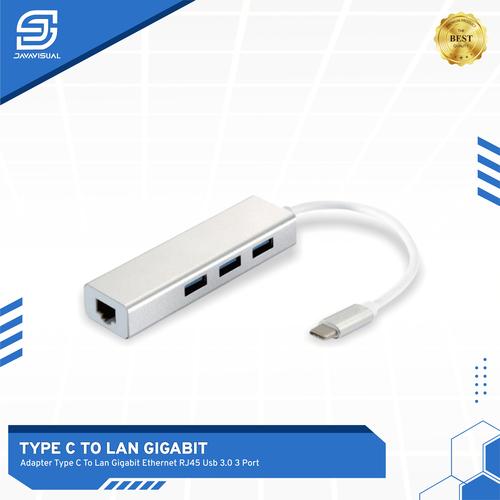 Jual Adapter Type C to Lan 1000mbps Gigabit USB 3.0 3 Port - Kota Denpasar - JavaVisual Official ...