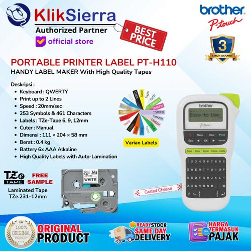 Jual Printer Label BROTHER PT-H110 | PTH110 - Portable Label Printer Stiker - Handy Label Maker ...