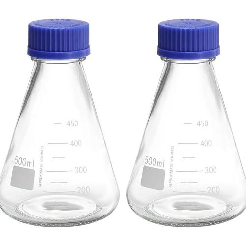 Jual Patikil Erlenmeyer Flask 2 Pcs 500Ml Narrow Mouth Graduated Flasks ...