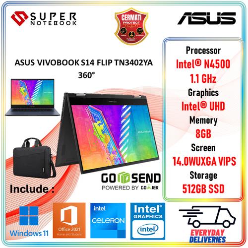Jual ASUS VIVOBOOK 14 FLIP TP1400KA TOUCH N4500 8GB 512GB W11+OHS ...