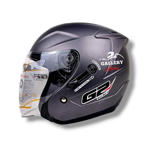 Jual HELM G2 OPTIMAX GUNMETAL DOFF | HELM HALF FACE | MODEL INK DYNAMIC ...