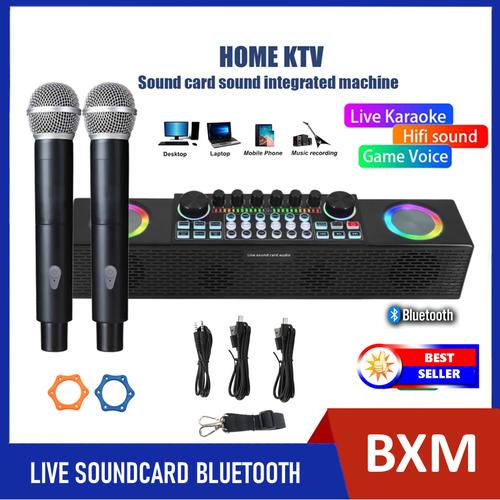 Promo Live Soundcard SY6 Bluetooth Speaker 2 Mic Wireless Microphone ...