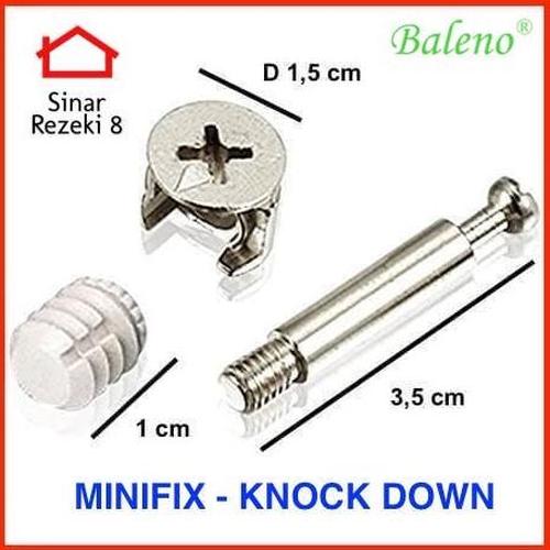 Jual Set Minifix S Baut Knock Down Skrup + Casing + Socket / Furniture ...